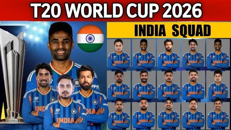 Men t20 World cup 2026 India Squad – Full Team, Players
